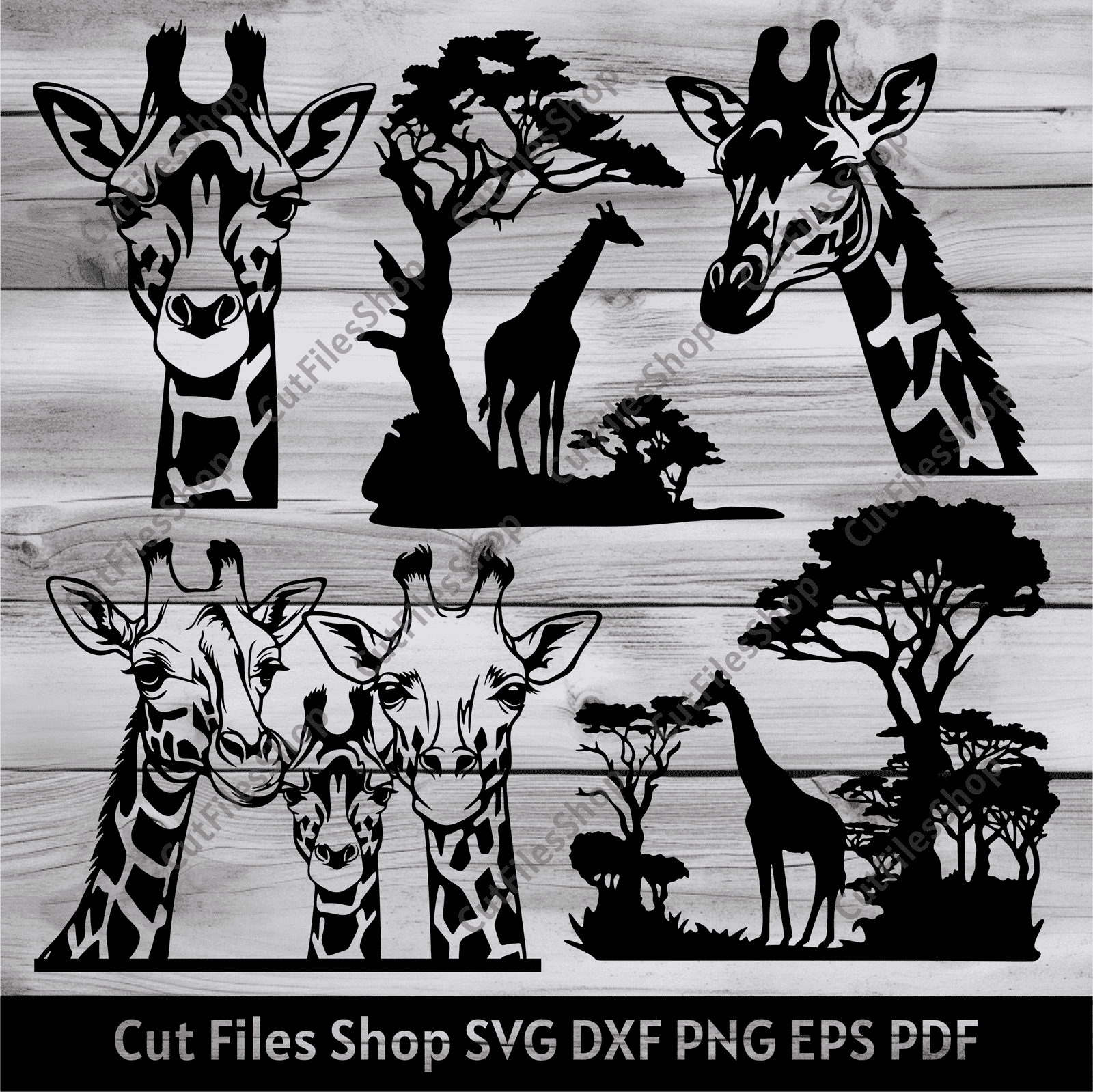 Giraffes Svg for Cricut, Cutting files for CNC, Giraffe Dxf for Laser