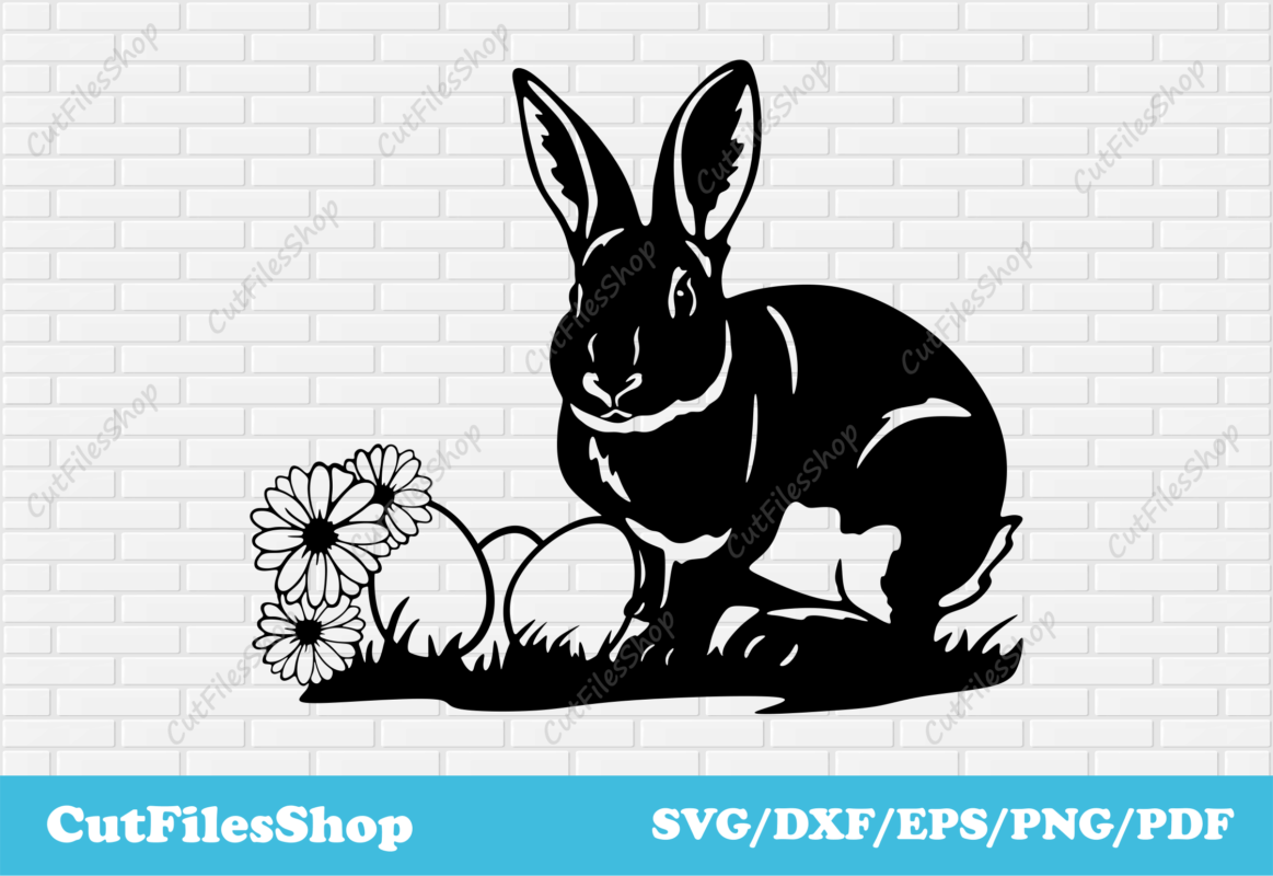 Easter bunny svg cut file for cricut, vector download, dxf cnc files ...