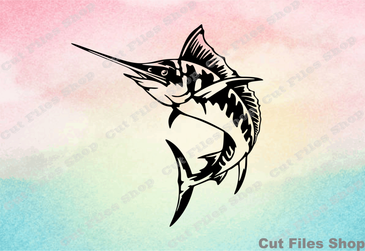 Fish svg file, vector files, eps for cricut, dxf art, dxf for laser ...