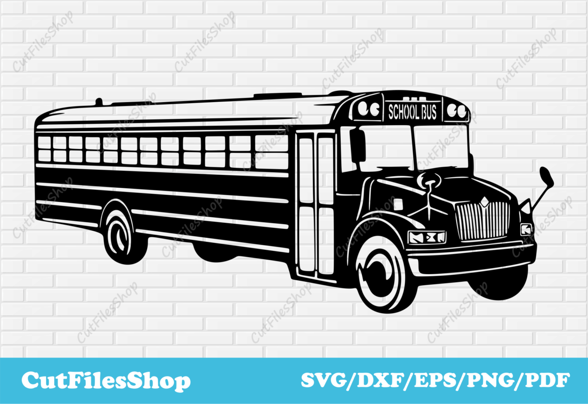 School Bus vector cut files, svg cutting files, dxf images for cnc ...