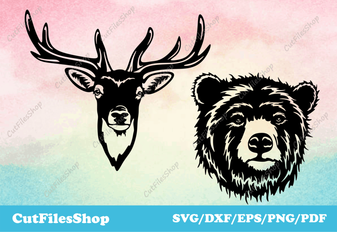 Animals cut files for cricut, dxf for silhouette, DXF files for laser ...