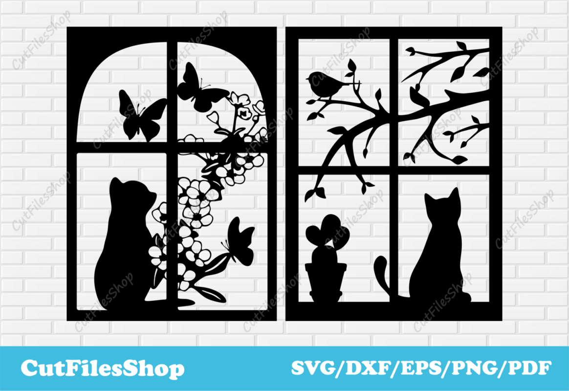 Cat svg images, cat dxf files for laser cutting, pets svg for cricut ...